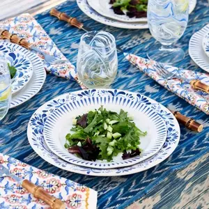 JULISKA Sitio Stripe Dessert/salad Plate - Delft Blue