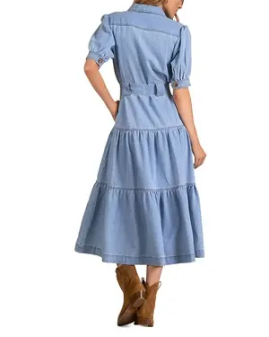 Elan Cotton Tiered Shirt Dress