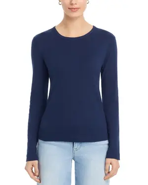 Three Dots Long Sleeve Top - Navy
