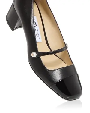 JIMMY CHOO Elisa 45 Block Heel Mary Jane Pumps - Black