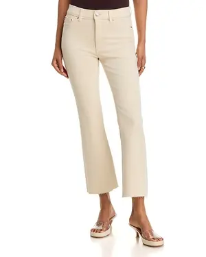 DL1961 Bridget Bootcut High-rise Cropped Jeans - Flax