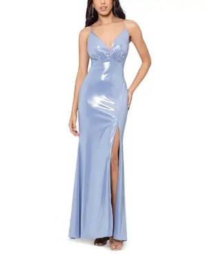 Aqua Metallic Foil Gown Exclusive