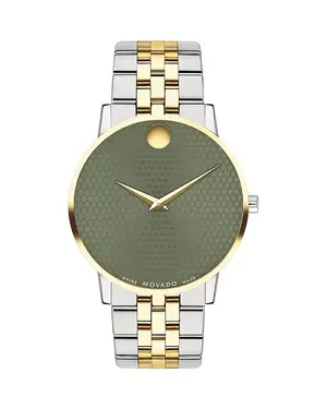 Movado Museum Classic Two Tone Watch - Green/two-tone