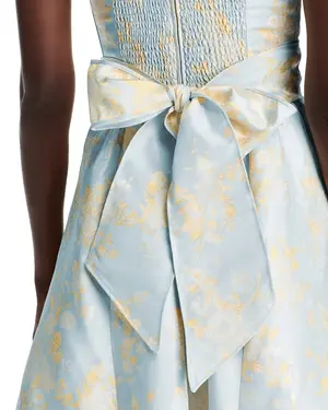 V. CHAPMAN Vera Corset Midi Dress - Sky Windsor Brocade
