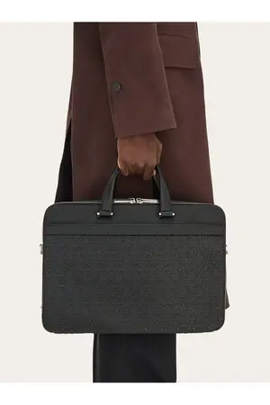 FERRAGAMO Embossed Gancini Briefcase