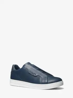 Michael Kors Keating Leather Slip-on Sneaker In Size By - Blue