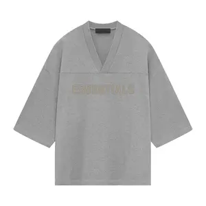 Fear Of God Football Tee 'dark Heather Oatmeal - Grey