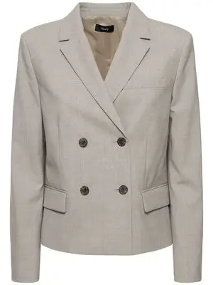 Theory THEORY Double Breasted Wool Jacket - Grey