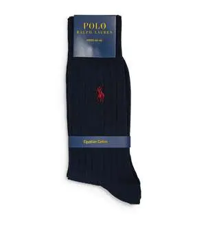 Ralph Lauren Cotton-blend Crew Socks - Blue