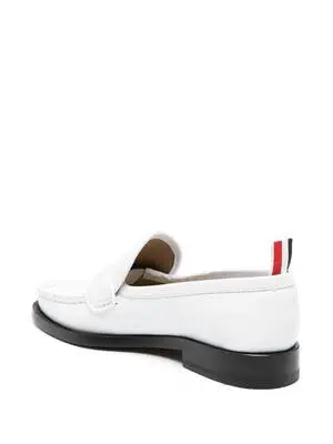Thom Browne Varsity Leather Penny Loafers - White