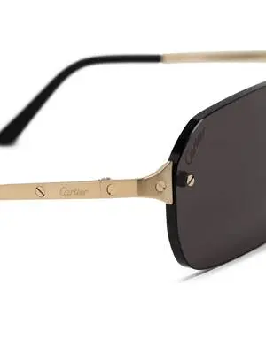 CARTIER Santos Rectangle-frame Sunglasses