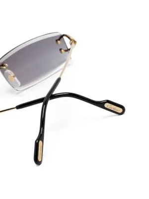 CARTIER Rectangle-frame Rimless Sunglasses