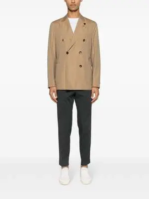 LARDINI Brooch-detail Double-breasted Blazer
