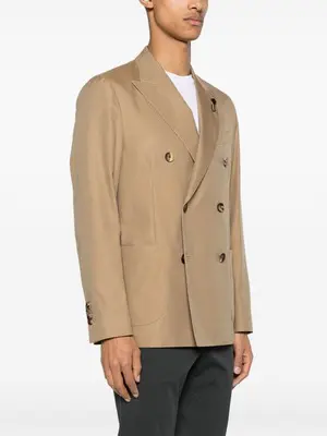 LARDINI Brooch-detail Double-breasted Blazer