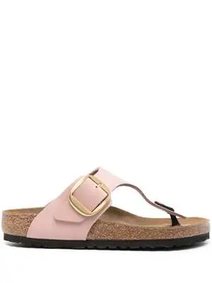 BIRKENSTOCK Gizeh Nubuck Leather Sandals - Pink