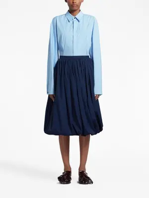Marni Puffball-hem Midi Skirt - Blue