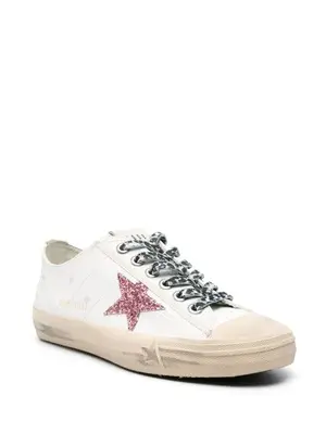 GOLDEN GOOSE V-star Distressed Sneakers - White