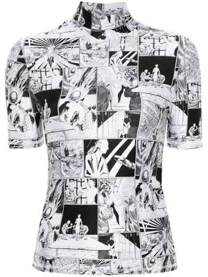 Coperni Funnel-neck Cartoon-print T-shirt