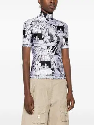 Coperni Funnel-neck Cartoon-print T-shirt