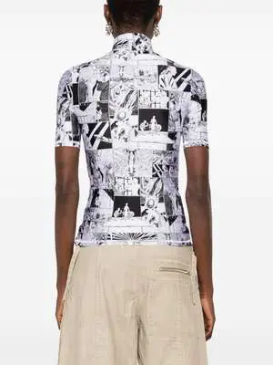 Coperni Funnel-neck Cartoon-print T-shirt