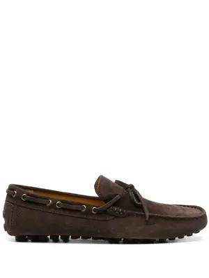 DOUCAL'S Suede Boat Shoes - Brown