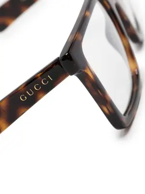 Gucci Tortoiseshell Square Frame Glasses