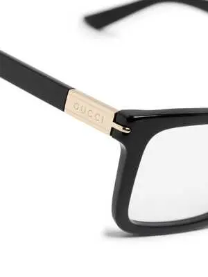 Gucci Logo-engraved Glasses - Black