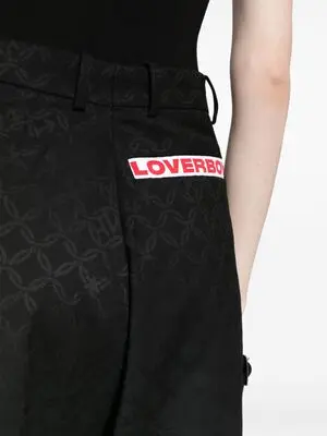 CHARLES JEFFREY Logo-appliqué Knee-length Shorts - Black