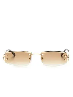 CARTIER Rectangle-frame Sunglasses - Gold