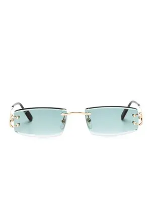 CARTIER Rectangle-frame Sunglasses - Gold