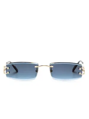 CARTIER Rectangle-frame Sunglasses - Gold