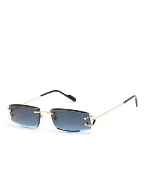Cartier Rectangle-frame Sunglasses - Gold