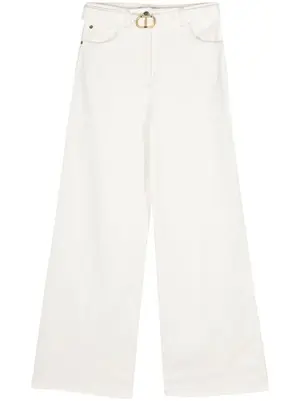 TWINSET Mid-rise Wide-leg Jeans - White