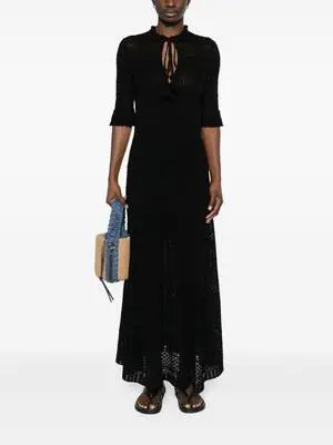 Zadig&Voltaire Memphis Pointelle-knit Maxi Dress - Black