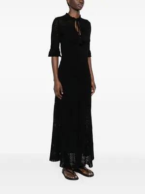 Zadig&Voltaire Memphis Pointelle-knit Maxi Dress - Black