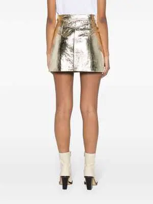 Zadig&Voltaire Jinette Metallic Leather Mini Skirt