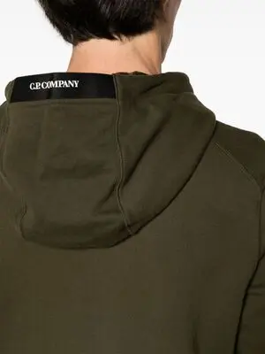 C.P. COMPANY Diagonal Raised Lens-detail Hoodie - Green