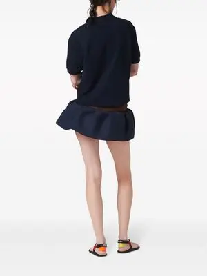 Miu Miu Logo-appliqué Wool Miniskirt