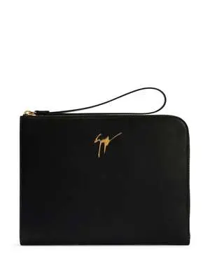 GIUSEPPE ZANOTTI Fabian Logo-plaque Clutch - Black