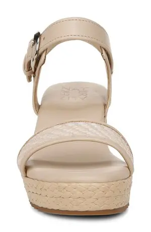 Naturalizer Stella Platform Wedge Sandal - Beige Multi Fabric