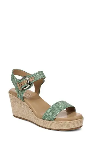 Naturalizer Stella Platform Wedge Sandal With Floral Print - Green Multi