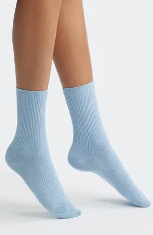 Nordstrom Ribbed Crew Socks Blue Thread