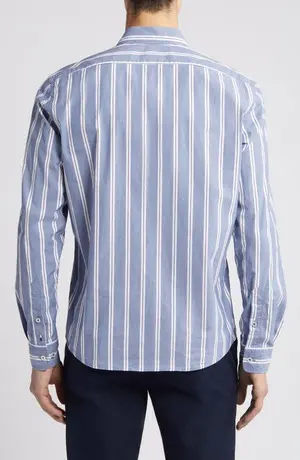 BOSS Liam Kent Regular Fit Check Stretch Cotton Button-up Shirt