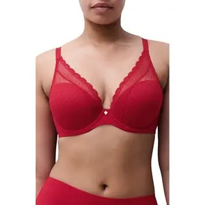 Chantelle Norah Chic Underwire Plunge Bra - Poppy Red