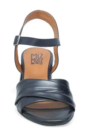 Miz Mooz Bela Leather Block Heel Sandal - Black