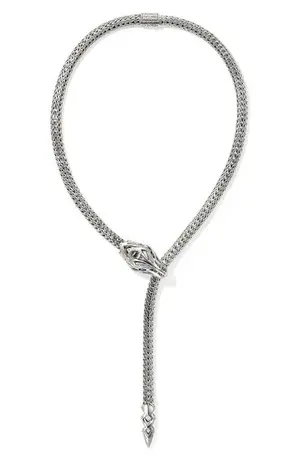 John Hardy Naga Y Necklace With Diamonds And Sapphires - Silver