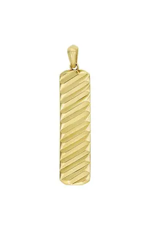 Bony Levy 14k Gold Fluted Bar Pendant - 14k Yellow Gold
