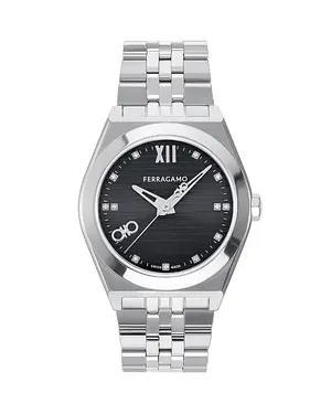 FERRAGAMO Vega Watch, 40mm - Black/silver