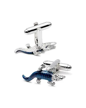 LINK UP Crocodile Cufflinks - Blue