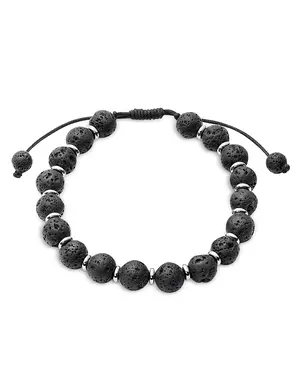 LINK UP Lava Stone Beaded Bracelet - Black